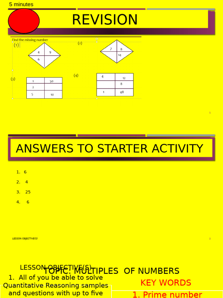 25 T1 Revision PPT Quantitative Reasoning | PDF | Mathematics