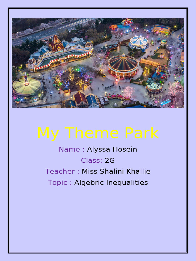 Algebra in Theme Park Design | PDF | Amusement Park | Inequality ...
