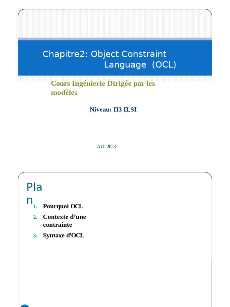 Chap2 OCL | PDF | Langage de Modélisation Unifié | Génie logiciel