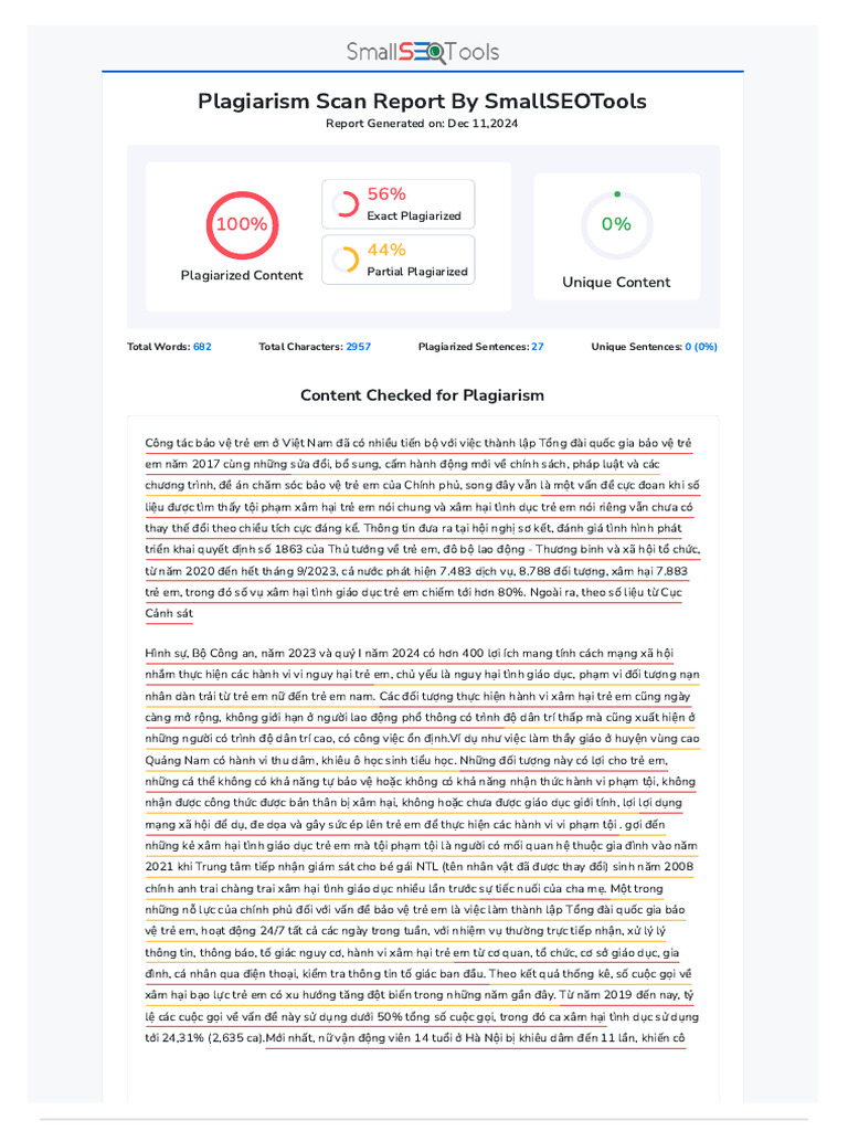 SmallSEOTools Plagiarism Report | PDF