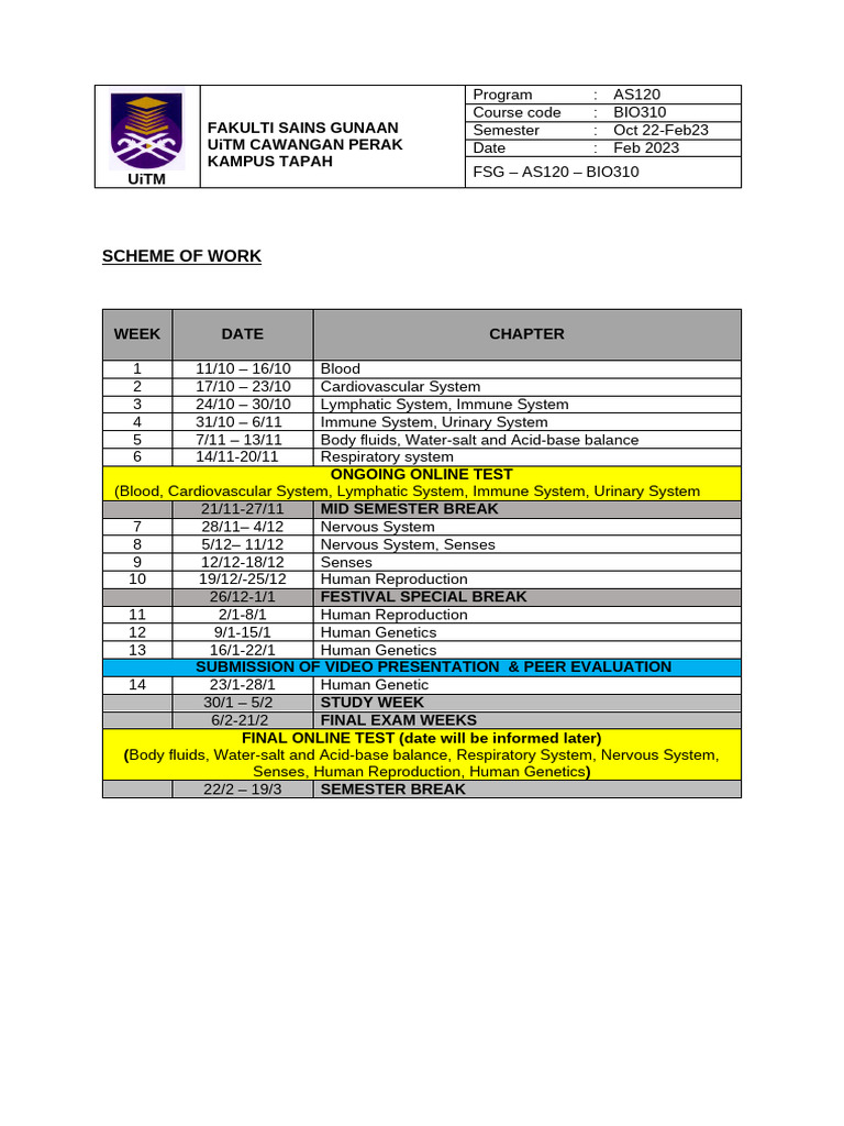 Scheme of Work Oct22-Feb23 3 | PDF