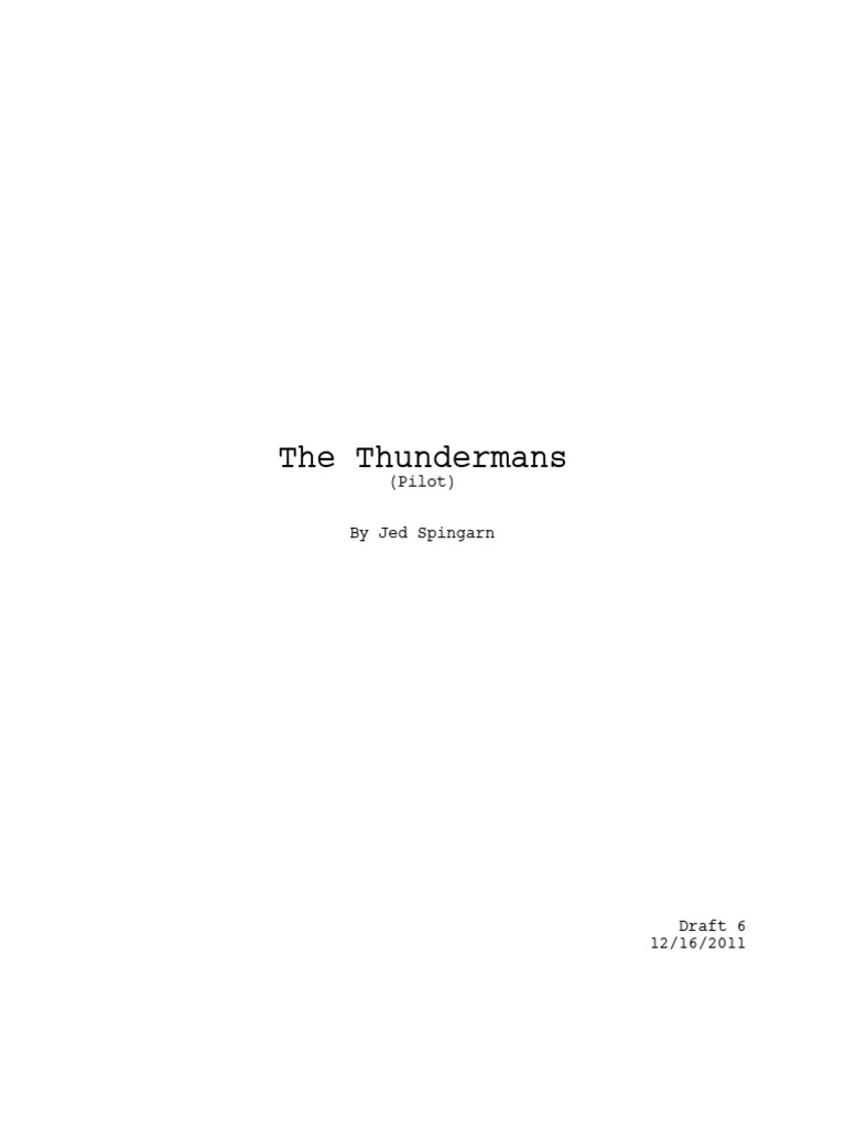 The Thundermans Pilot Script | PDF