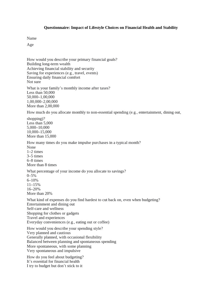 Roll No. 57 - Questionnaire | PDF