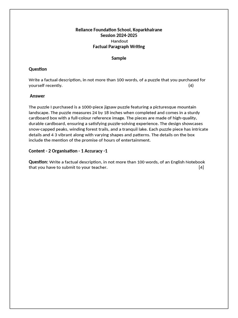 FACTUAL Paragraph | PDF