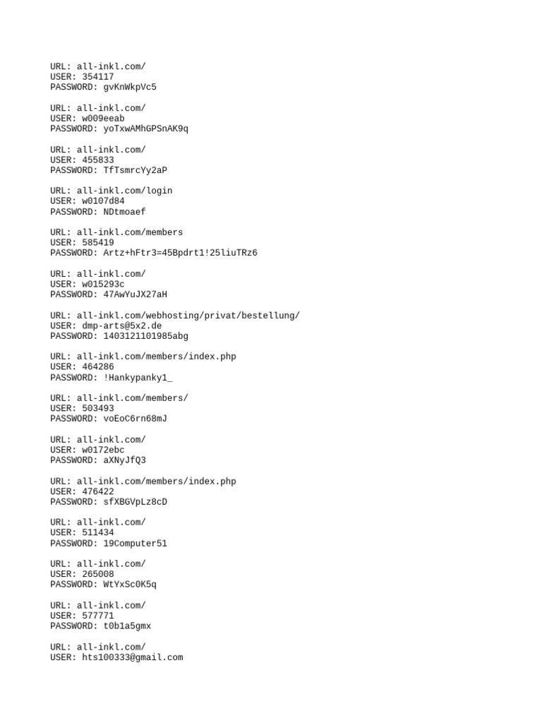 All-Inkl User Login Credentials | PDF | World Wide Web | Internet & Web