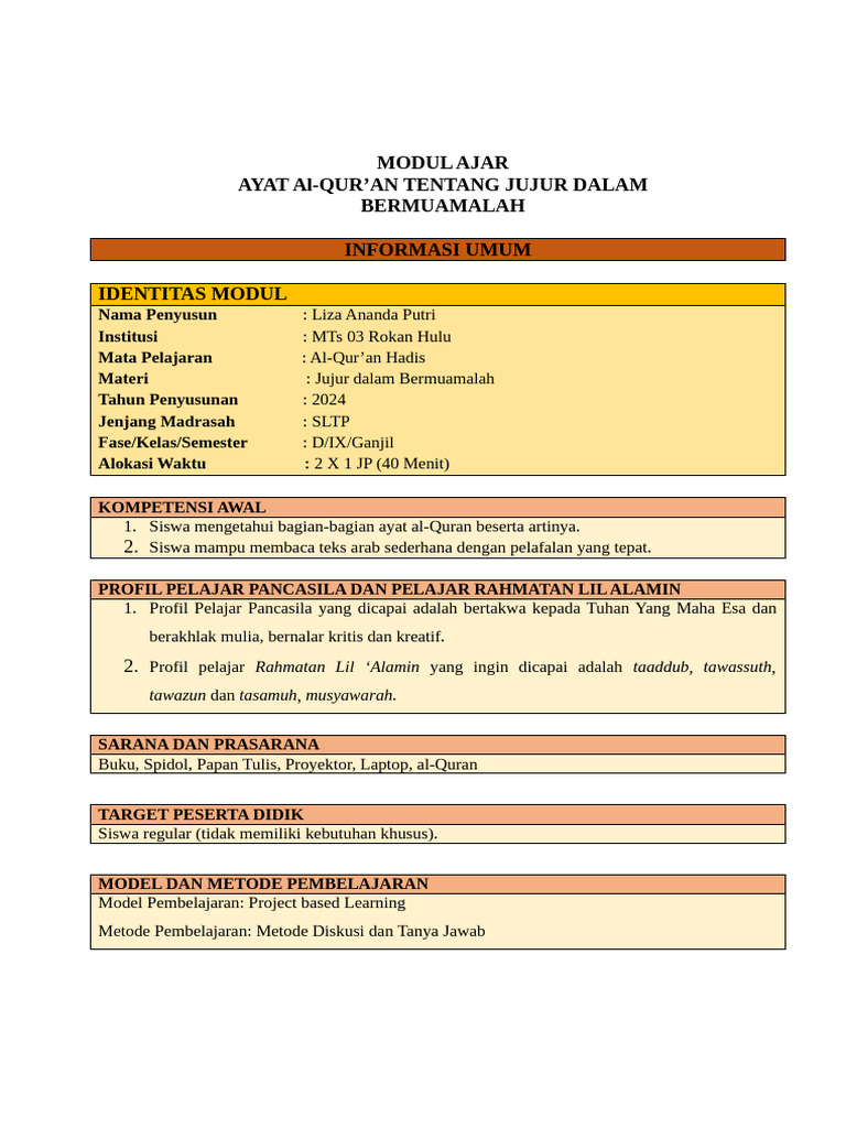 Liza Ananda Putri UAS PS-PAI 5G 2024 | PDF
