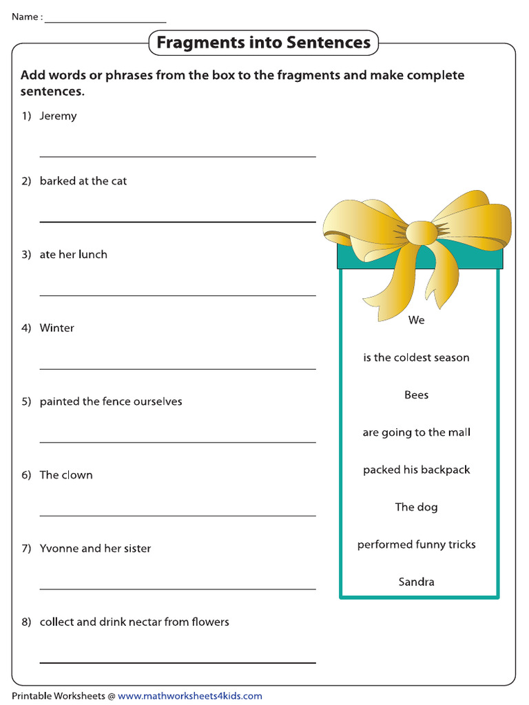 Fragment To Sentences | PDF