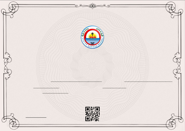 Certificate: Spring Garden Academy | PDF