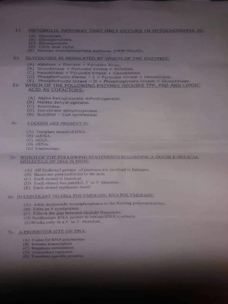 Biochemi (2nd Year) Bcqs | PDF