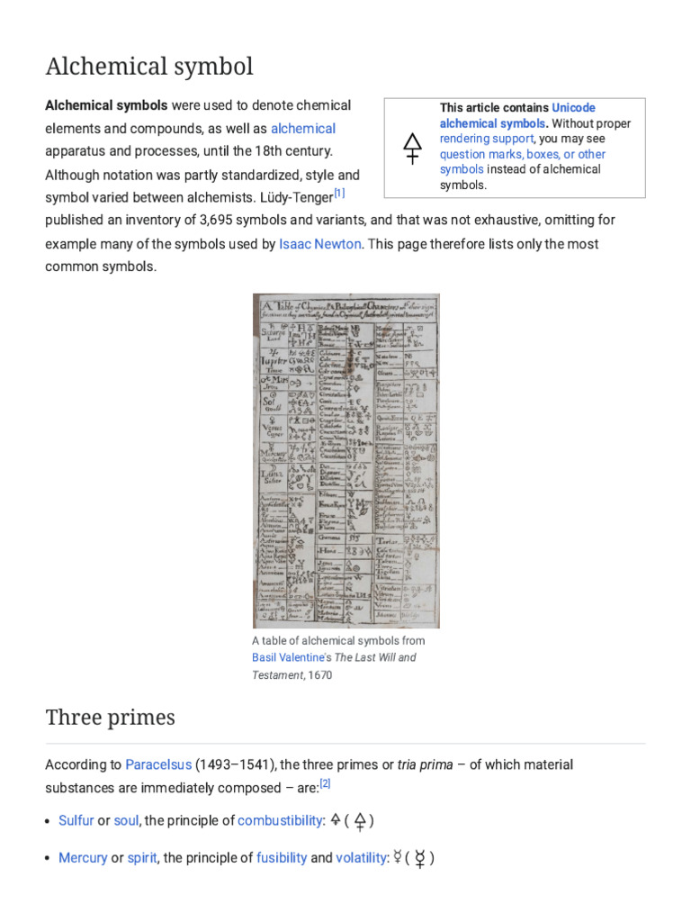 Alchemical Symbol - Wikipedia | PDF | Atoms | Chemical Elements