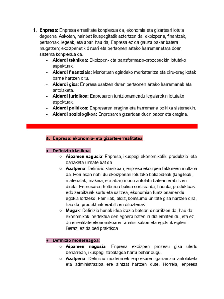 Enpresa Eta Ingurunea | PDF