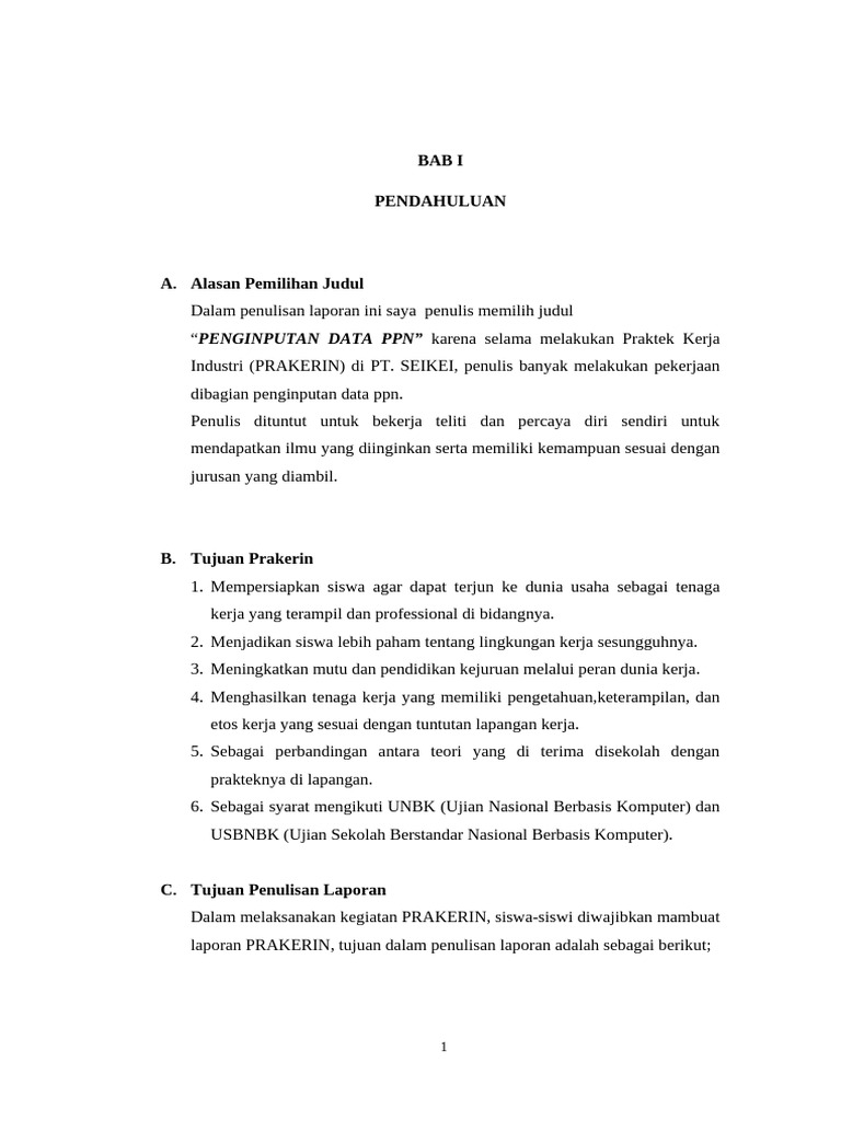 Laporan Bab 1-4 Chika | PDF