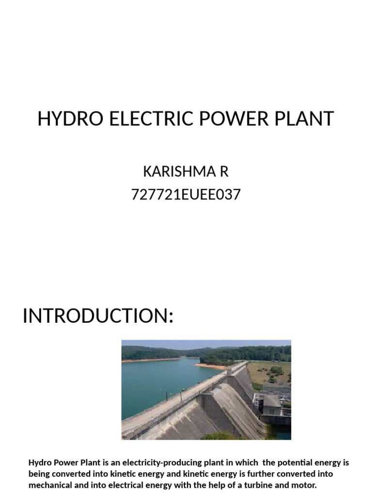 Hydro Electric Power Plant | PDF | Turbine | Power Station