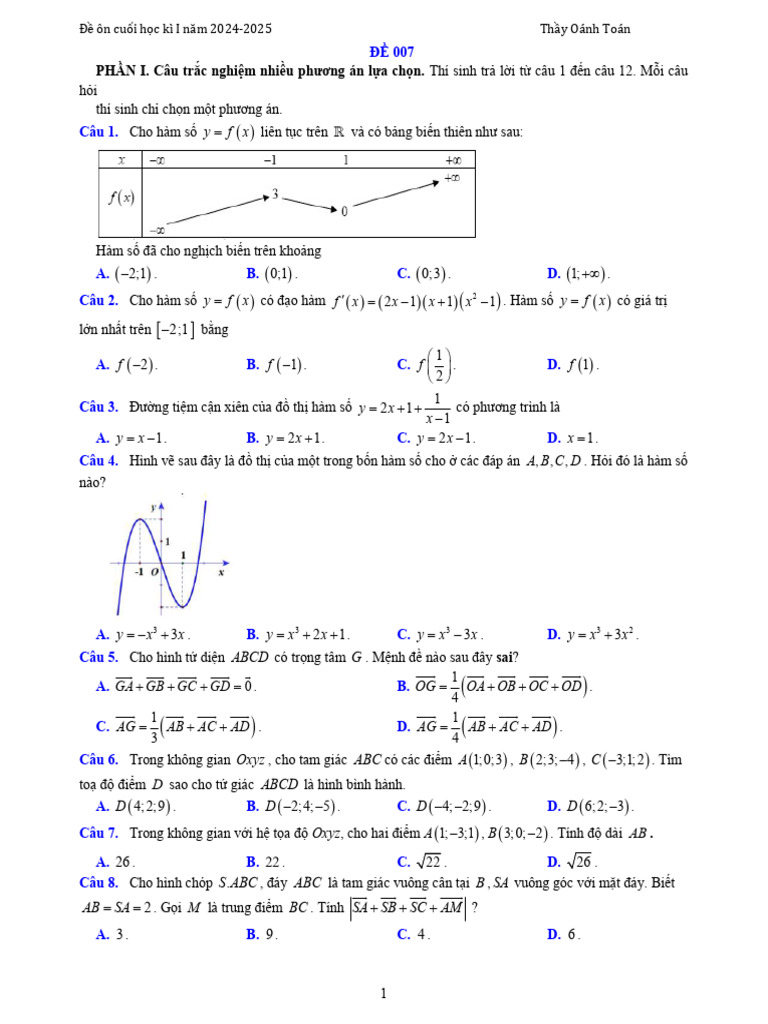 ÔN CK1 -ĐỀ 007 | PDF