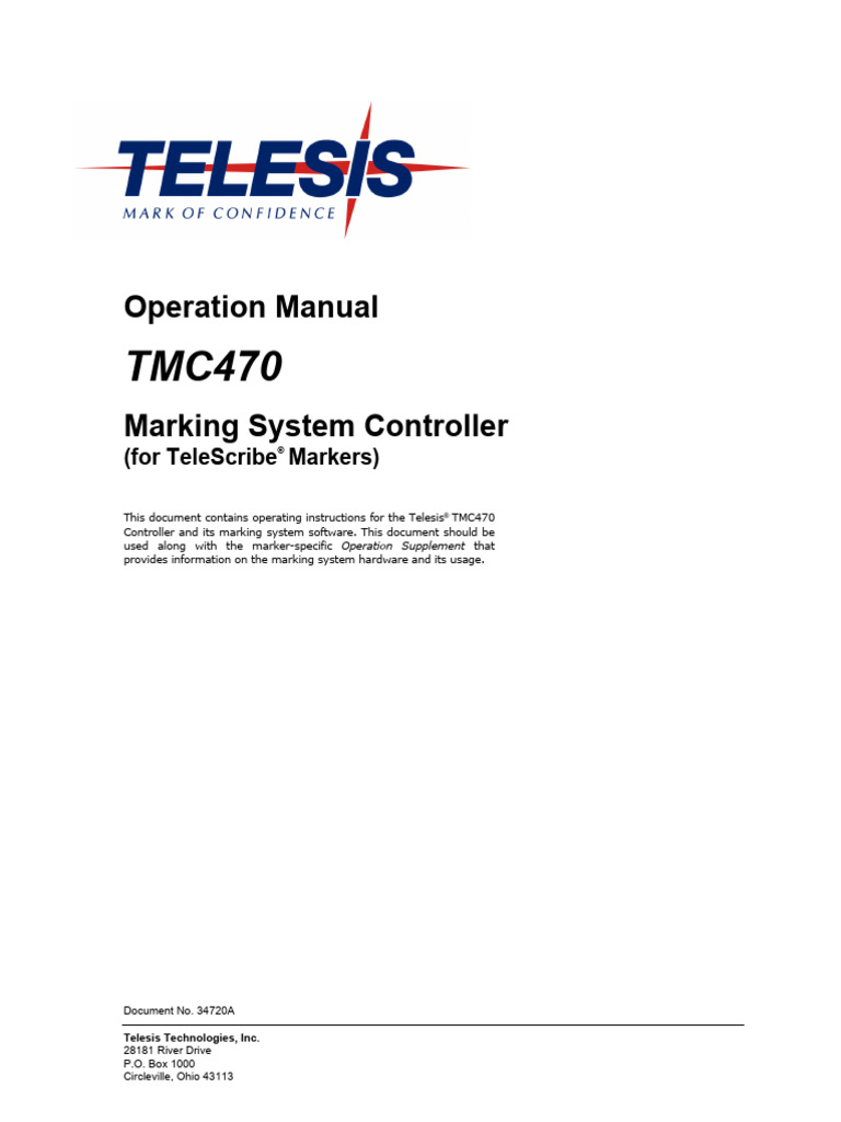TMC470 Operation Manual | PDF | Computer File | Usb