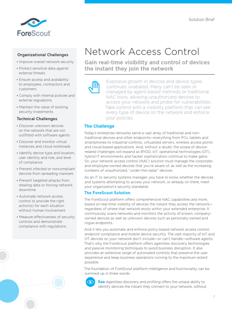 ForeScout Network Access Control Solution Brief | PDF | Security ...