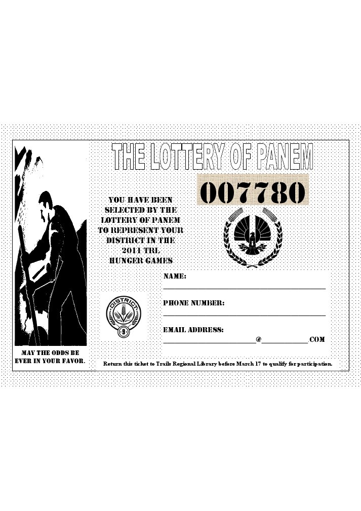 Hunger Games Lottery Ticket | PDF