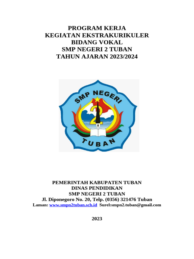 Program Kerja Ekstra Vokal | PDF