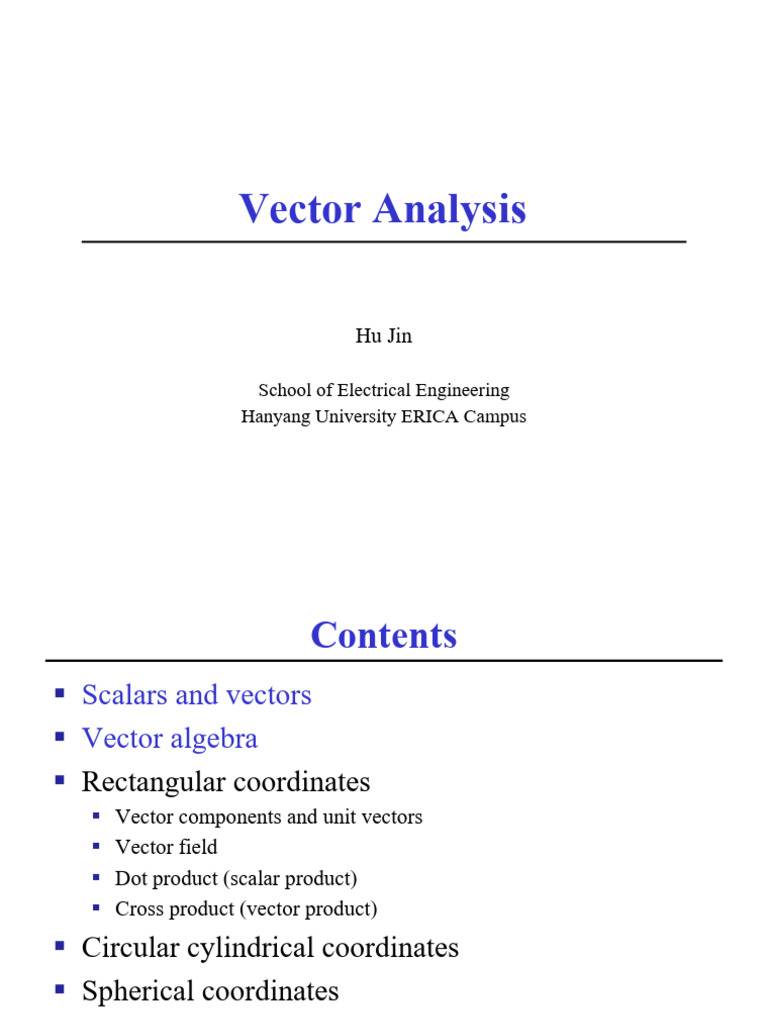 Understanding Vector Analysis Concepts | PDF | Euclidean Vector | Algebra