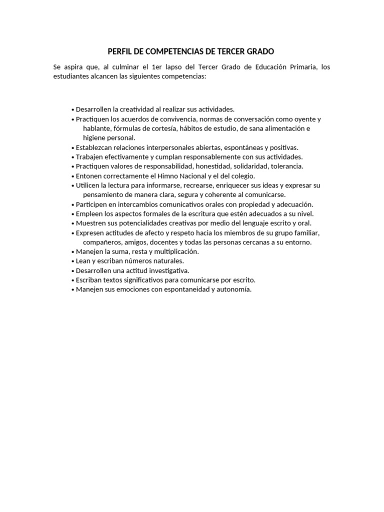Competencias de Lenguaje en Tercer Grado | PDF | División (Matemáticas ...