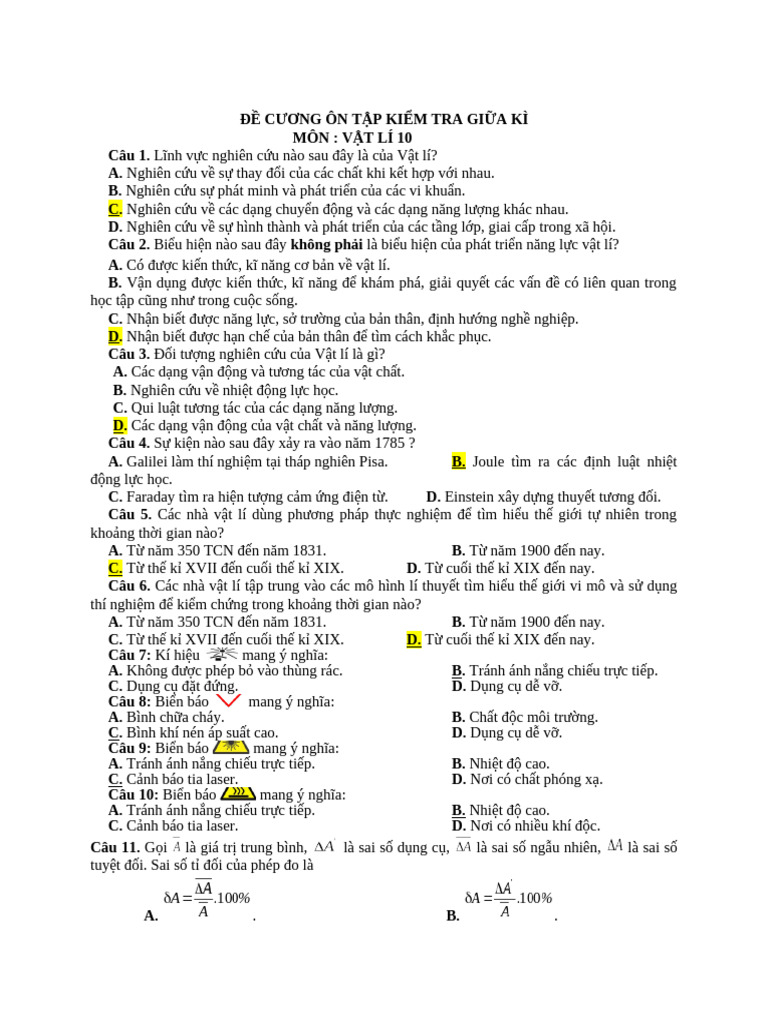 DE-CUONG-ON-TAP-THI-GKI-LY-10-NH-23-24 | PDF