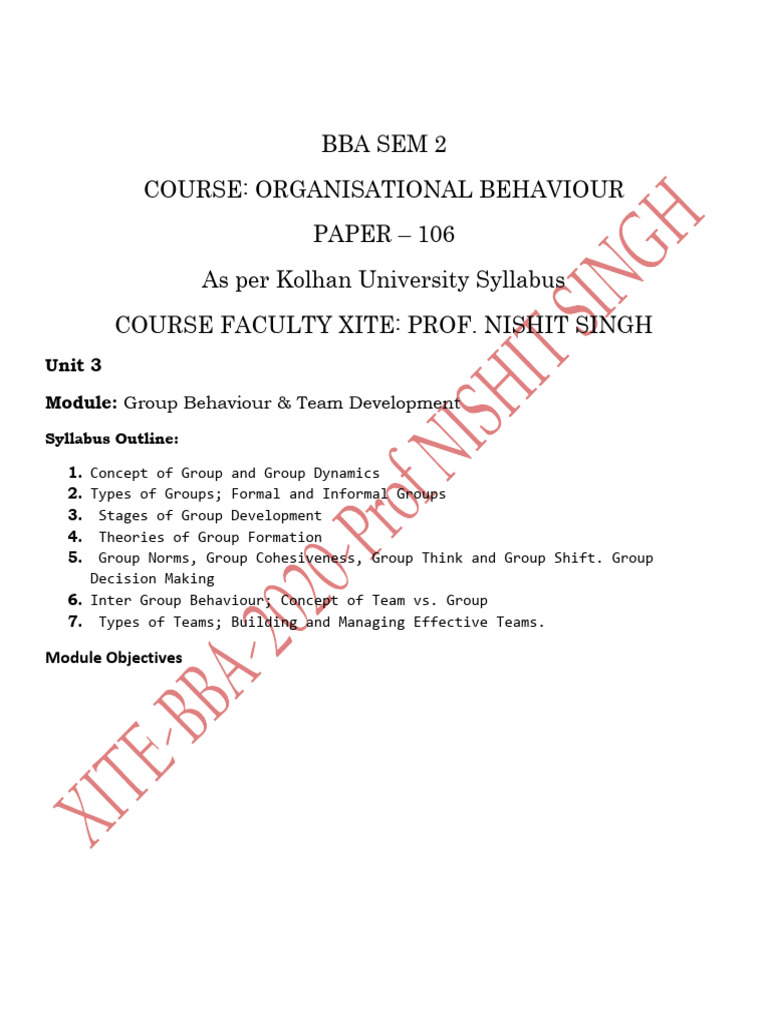 Ob Unit 3 Group & Team WM Bba 2022 | PDF | Conformity | Group Cohesiveness