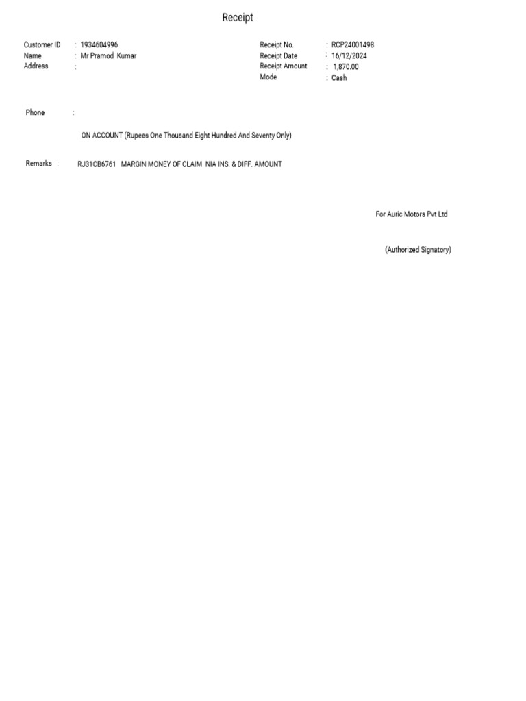 RCP24001498 16/12/2024 1,870.00 Cash 1934604996:::::: MR Pramod Kumar | PDF