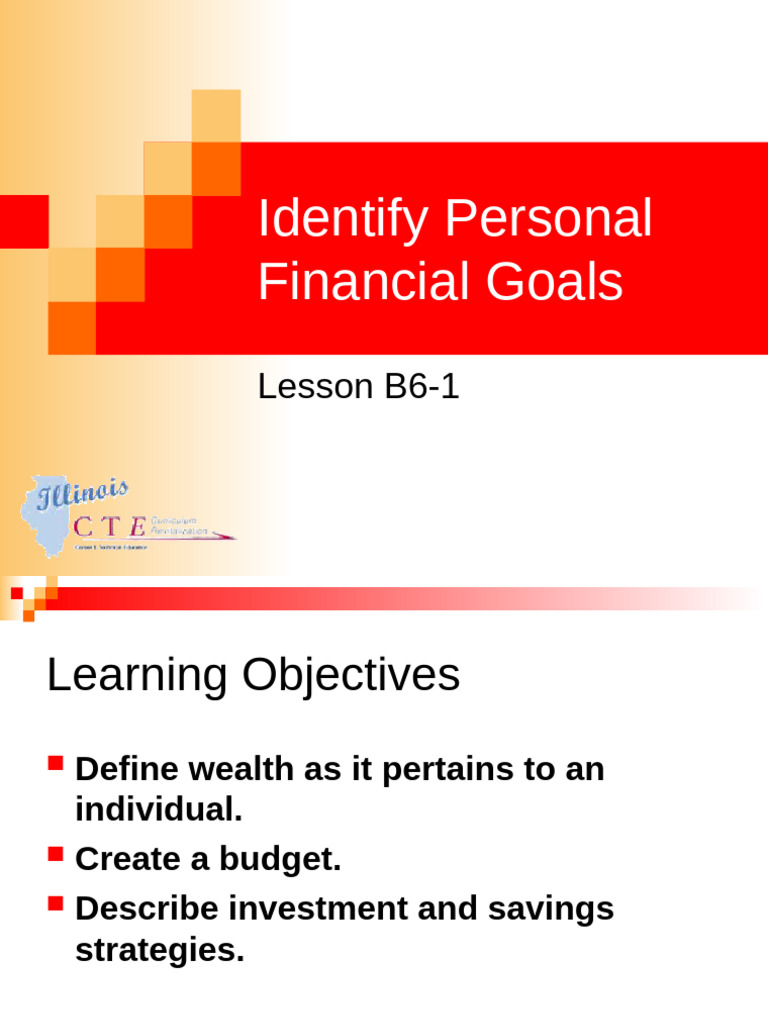 Identifying Personal Financial Goals PP | PDF | Certificate Of Deposit ...
