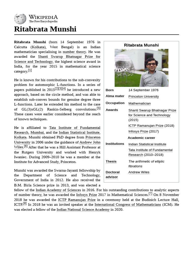 Ritabrata_Munshi | PDF | Science | Mathematics