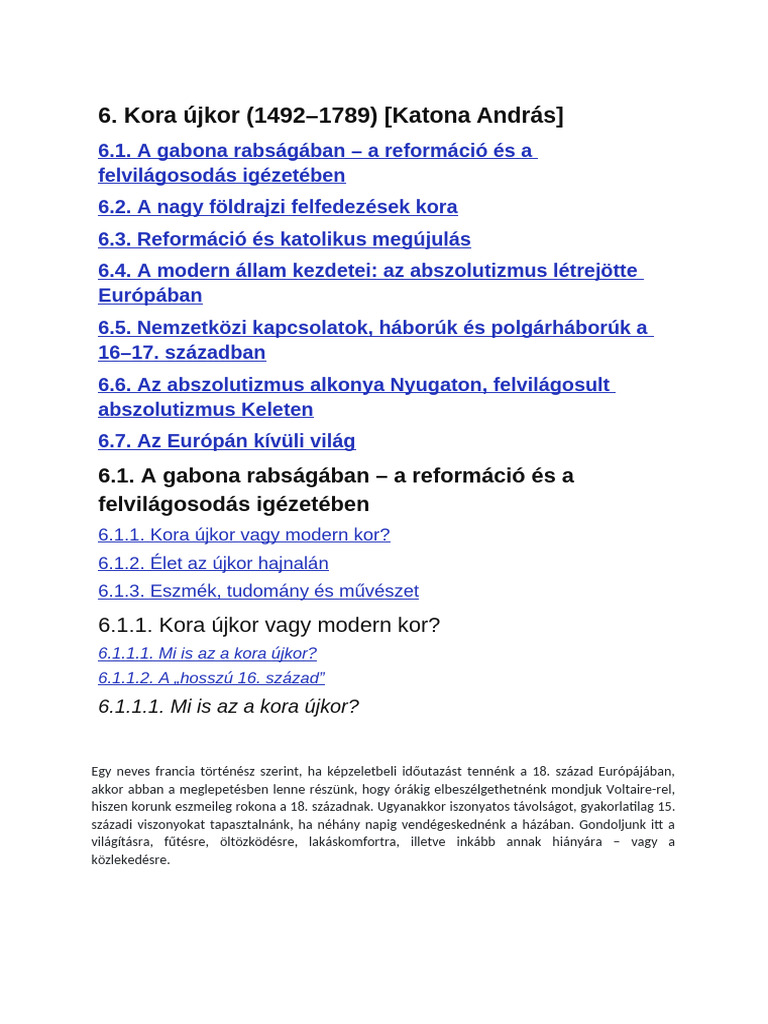 Kora Újkor - Katona András | PDF