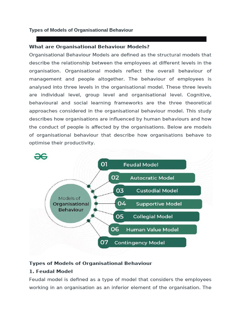 Models of OB | PDF | Organizational Behavior | Employment