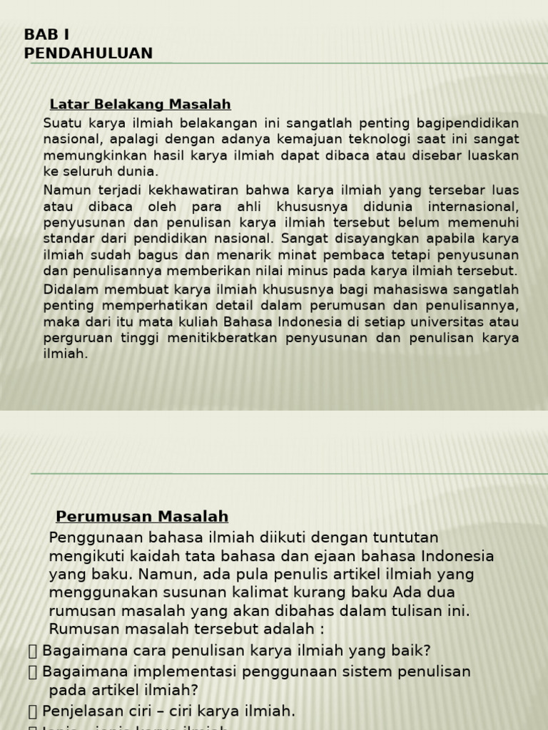 Karya Tulis Ilmiah Powerpoint | PDF