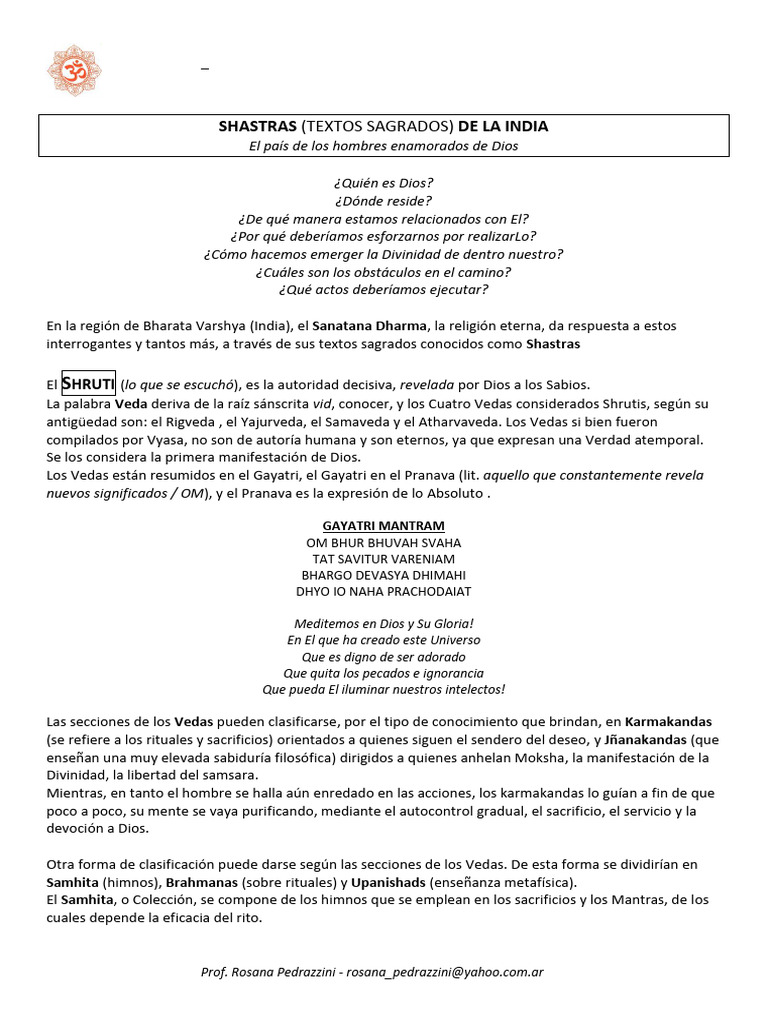 01 - Literatura de La India. | PDF | Vedanta | Vedas