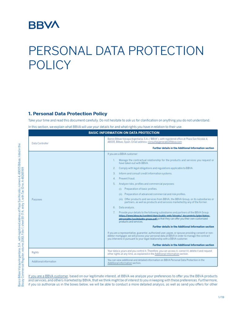personal data protection policy | PDF | Debits And Credits | Information
