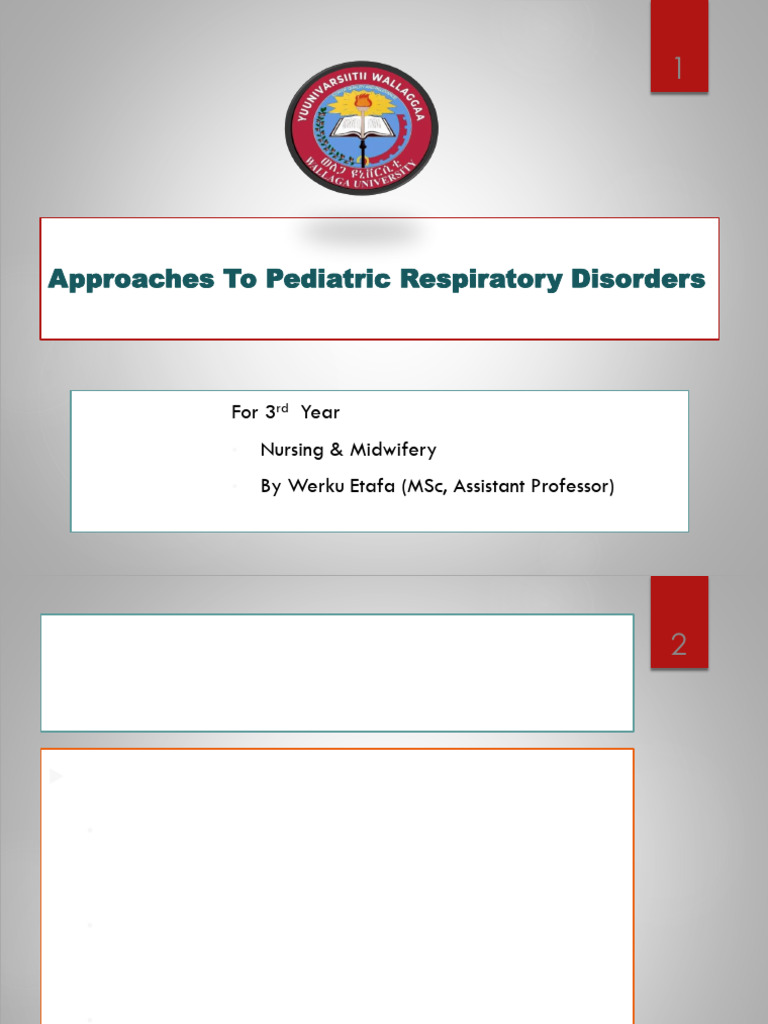 Pediatric Respiratory Disorder Approaches | PDF | Respiratory Tract ...