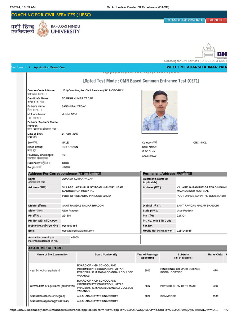 Dr. Ambedkar Center of Excellence (DACE) Adarsh Kumar | PDF | Government Of India | Politics Of ...