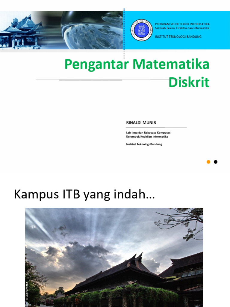 00 Pengantar Matematika Diskrit 2024 | PDF