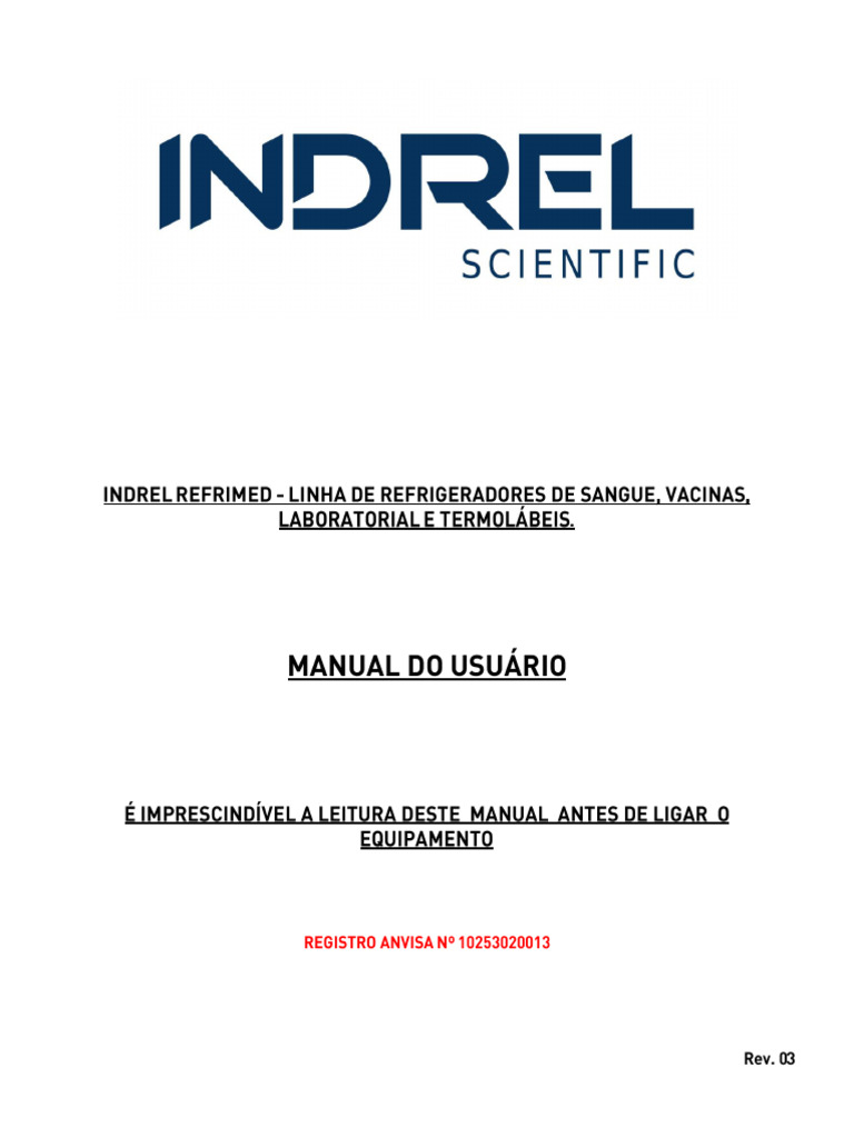 Manual Do Operador - Indrel Refrimed Rev 03 | PDF | Armazenamento de ...