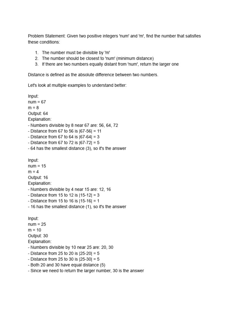 Two Positive Integers 'Num' and 'm', Find the Number That Satisfies ...
