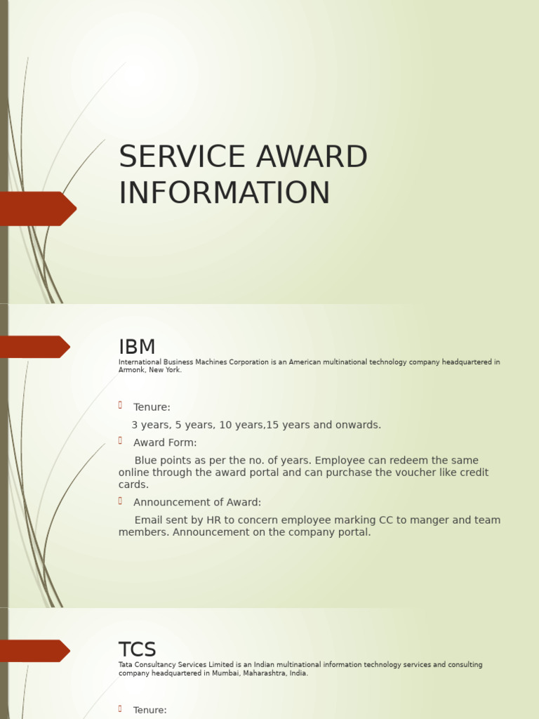 Employee Service Award Details by Company | PDF | Business
