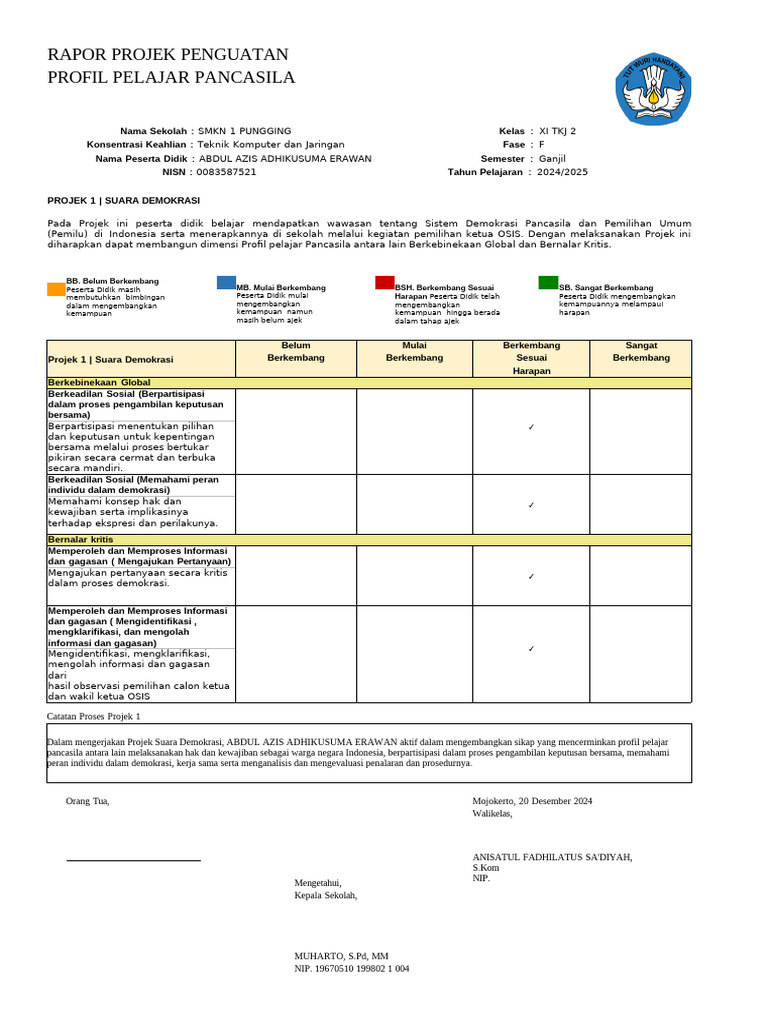 Rapor P5_XI_TKJ_2 | PDF