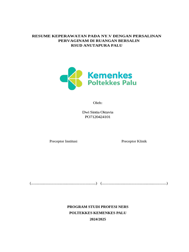RESUME Ny. V (LISA) | PDF