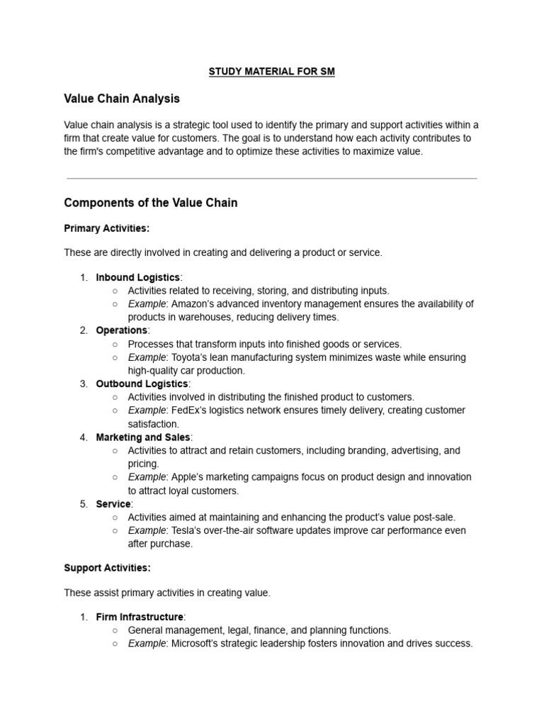 SM Study Material | PDF | Strategic Management | Competitive Advantage