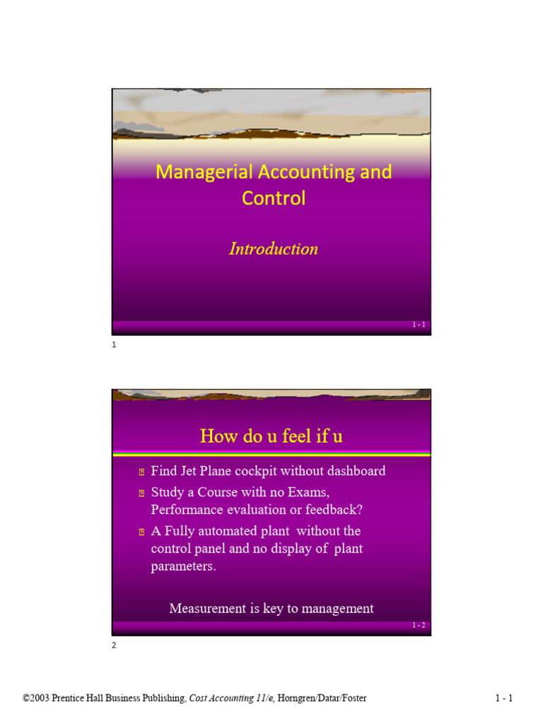 Session One Handouts | PDF | Financial Accounting | Management Accounting