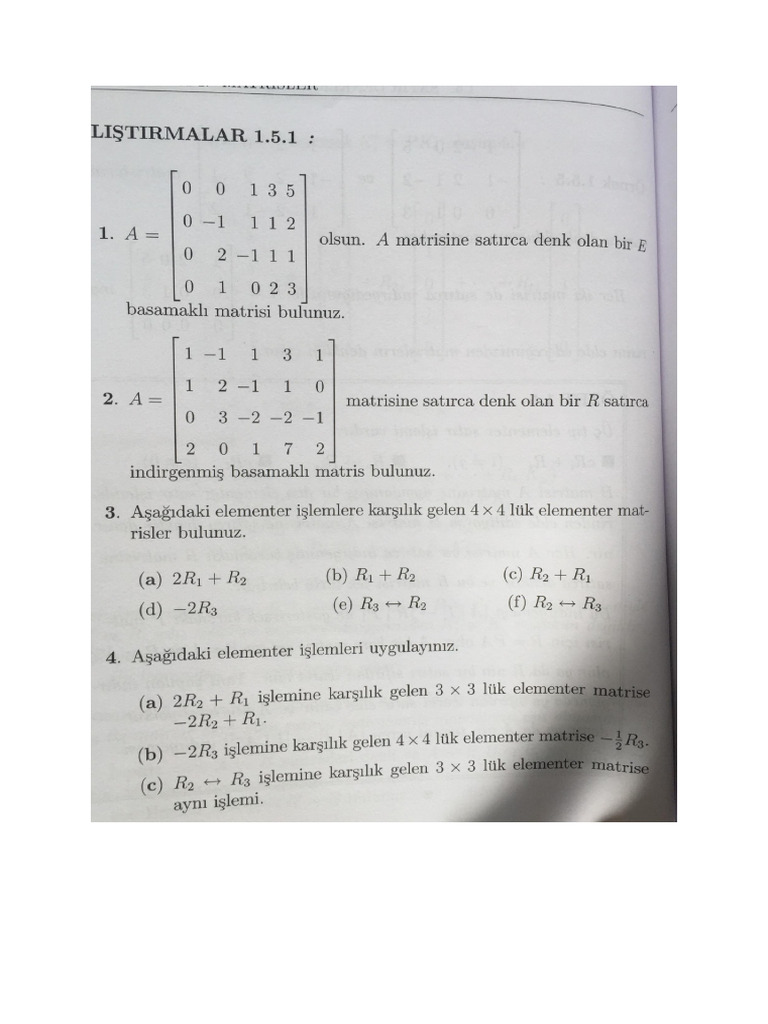 Lineer Cebir Ö5 | PDF