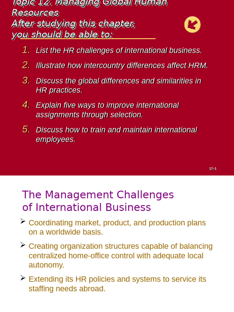 Ch. 12 Managing Global Human Resources - Updated | PDF | Human Resource ...