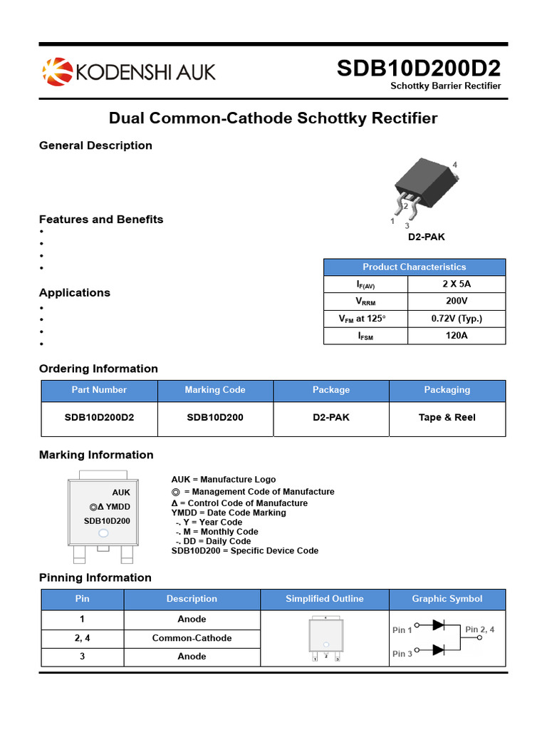 Auk Sdb10d200d2 | PDF | Rectifier | Physical Quantities