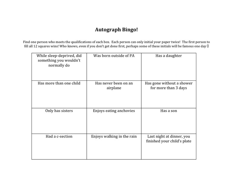 Autograph Bingo | PDF