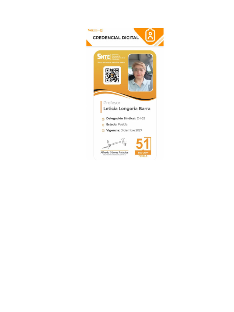 CREDENCIAL SNTE. | PDF