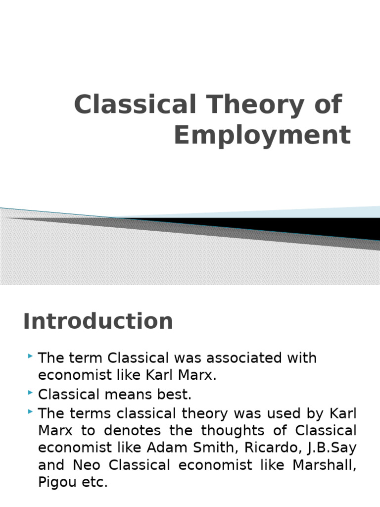 Classical Theory of Employment | PDF | Labour Economics | Full Employment
